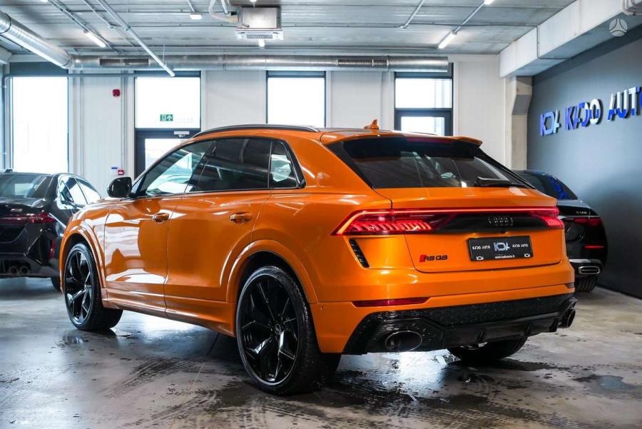 Oranžs Audi RS Q8 2020 Kauņa, ar dzinēja tilpumu 4.00 L un nobraukumu 136 tūkst. km par 65950 €, foto 9 vietnē AUTOMOTO.COM.LV