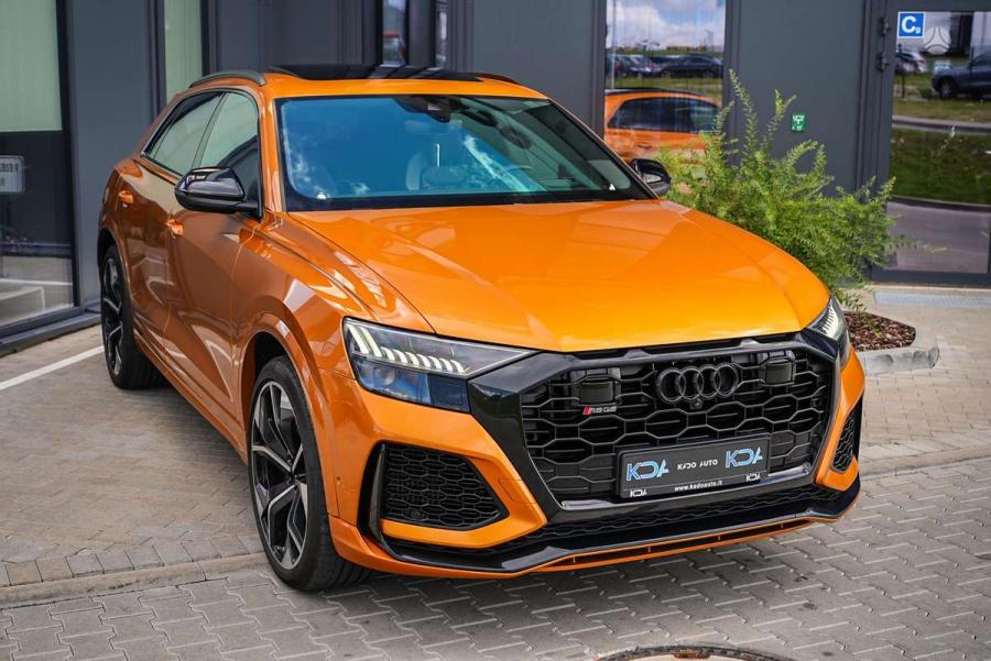 Oranžs Audi RS Q8 2020 Kauņa, ar dzinēja tilpumu 4.00 L un nobraukumu 136 tūkst. km par 65950 €, foto 4 vietnē AUTOMOTO.COM.LV