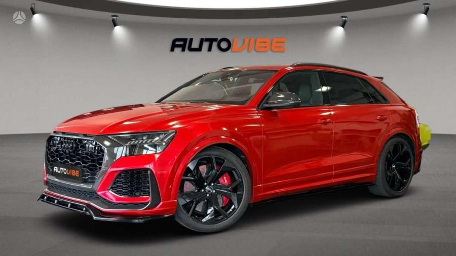 Red Audi RS Q8 2020 in Vilnius, with an engine capacity of 4.00 L and mileage of 102 thousand km for 79989 €, photo 1 on AUTOMOTO.COM.LV