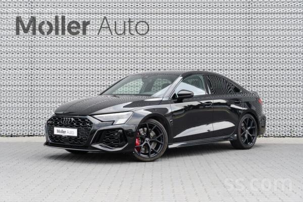 Black Audi RS3 2024 in Riga, with an engine capacity of 2.50 L and mileage of 102 thousand km for 46900 €, photo 1 on AUTOMOTO.COM.LV