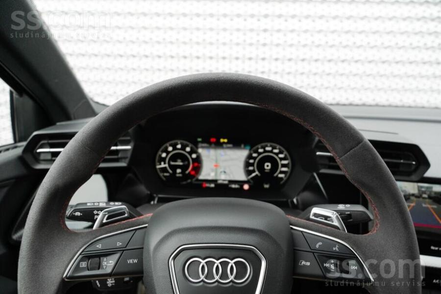Black Audi RS3 2024 in Riga, with an engine capacity of 2.50 L and mileage of 102 thousand km for 46900 €, photo 18 on AUTOMOTO.COM.LV