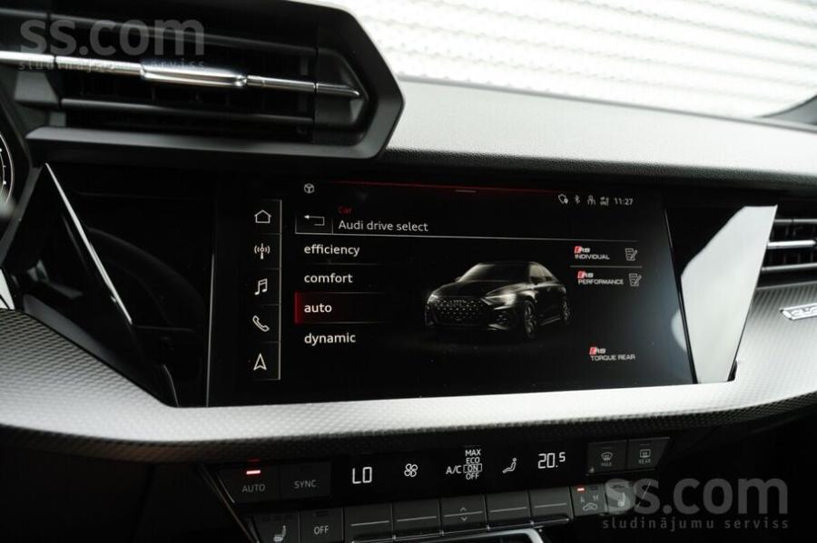 Black Audi RS3 2024 in Riga, with an engine capacity of 2.50 L and mileage of 102 thousand km for 46900 €, photo 24 on AUTOMOTO.COM.LV
