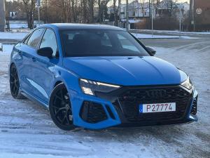 Zils Audi RS3 2024 Ukmergė, ar dzinēja tilpumu 2.50 L un nobraukumu 40 tūkst. km par 39950 €, foto  vietnē AUTOMOTO.COM.LV