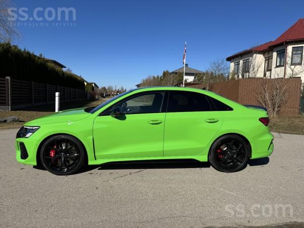 Green Audi RS3 2024 in Riga, with an engine capacity of 2.50 L and mileage of 53 thousand km for 51300 €, photo 2 on AUTOMOTO.COM.LV