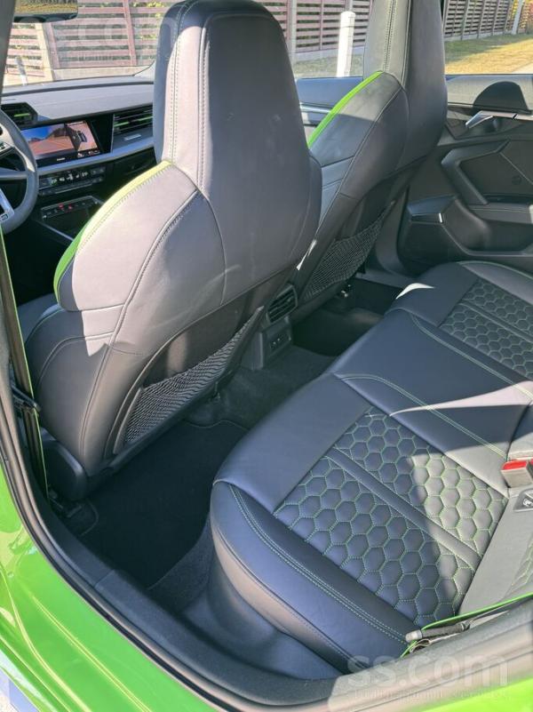 Green Audi RS3 2024 in Riga, with an engine capacity of 2.50 L and mileage of 53 thousand km for 51300 €, photo 10 on AUTOMOTO.COM.LV