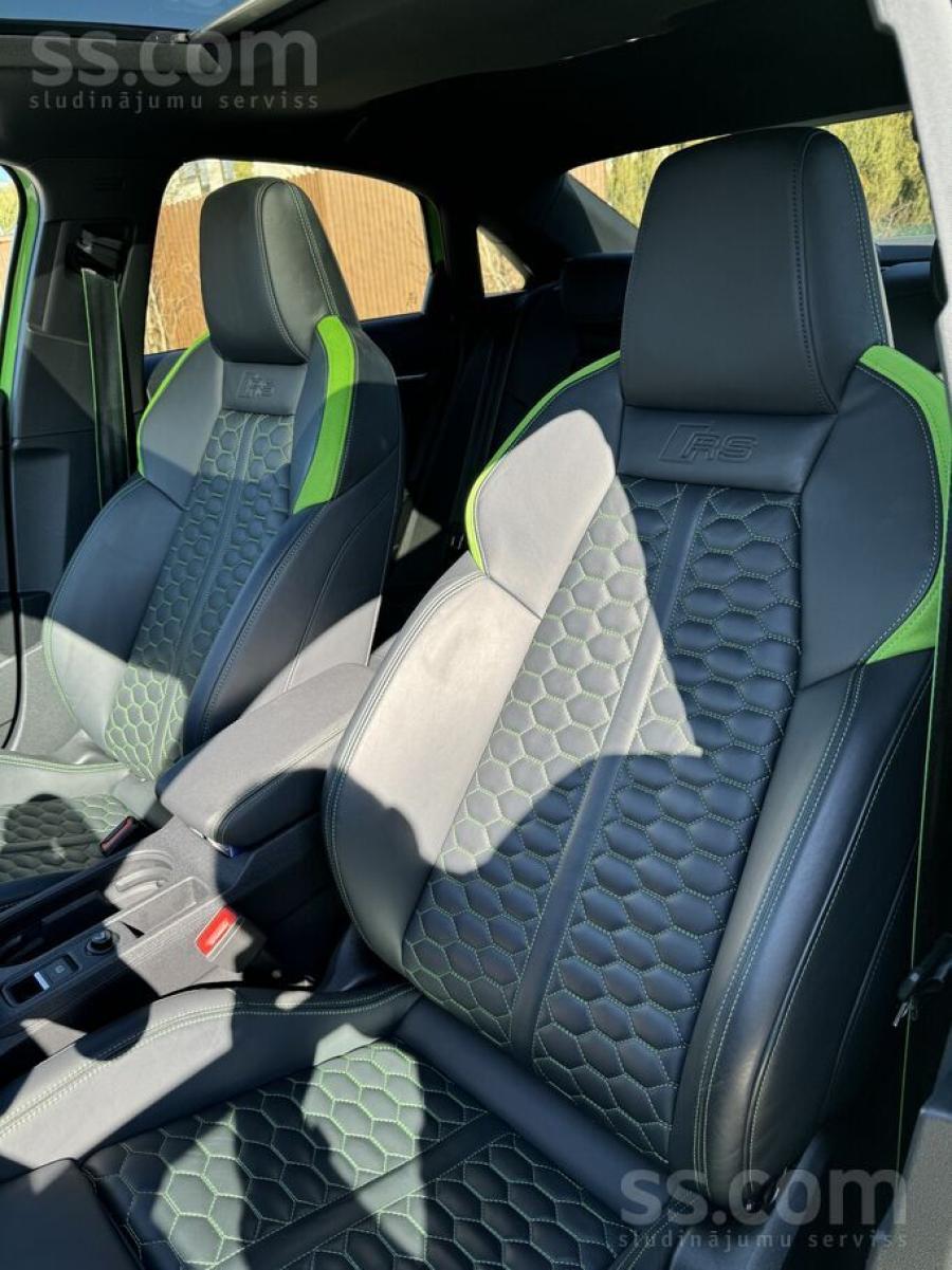 Green Audi RS3 2024 in Riga, with an engine capacity of 2.50 L and mileage of 53 thousand km for 51300 €, photo 14 on AUTOMOTO.COM.LV