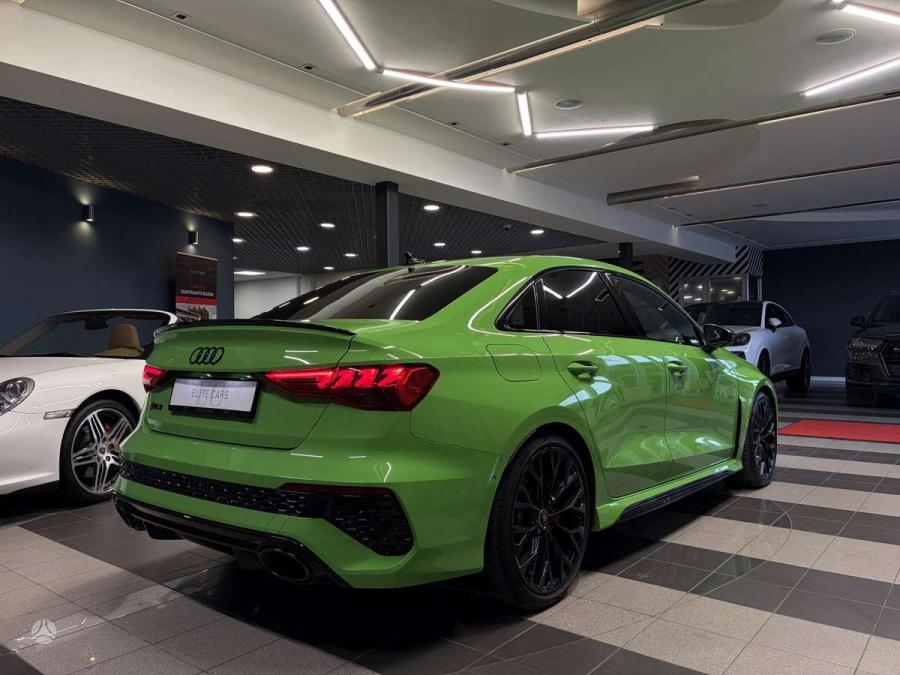 Green Audi RS3 2024 in Riga, with an engine capacity of 2.48 L and mileage of 59 thousand km for 51300 €, photo 6 on AUTOMOTO.COM.LV
