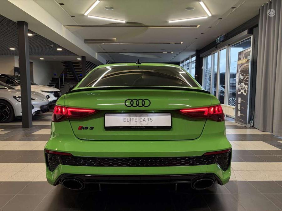 Green Audi RS3 2024 in Riga, with an engine capacity of 2.48 L and mileage of 59 thousand km for 51300 €, photo 7 on AUTOMOTO.COM.LV