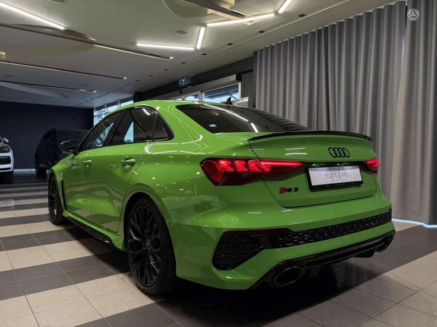 Green Audi RS3 2024 in Riga, with an engine capacity of 2.48 L and mileage of 59 thousand km for 51300 €, photo 8 on AUTOMOTO.COM.LV