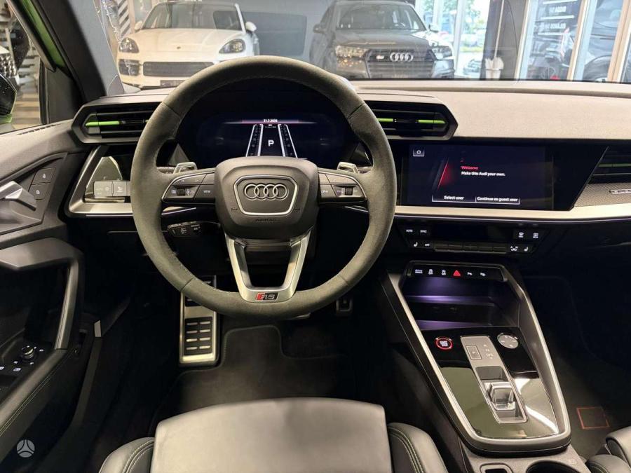 Green Audi RS3 2024 in Riga, with an engine capacity of 2.48 L and mileage of 59 thousand km for 51300 €, photo 23 on AUTOMOTO.COM.LV