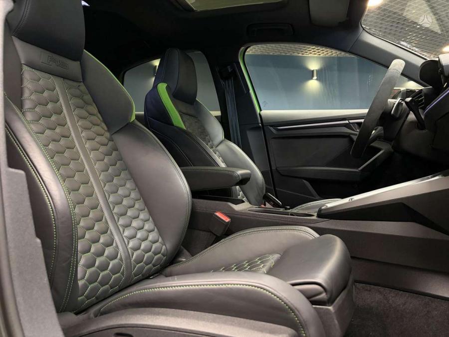 Green Audi RS3 2024 in Riga, with an engine capacity of 2.48 L and mileage of 59 thousand km for 51300 €, photo 27 on AUTOMOTO.COM.LV