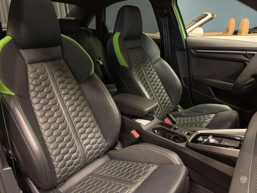 Green Audi RS3 2024 in Riga, with an engine capacity of 2.48 L and mileage of 59 thousand km for 51300 €, photo 28 on AUTOMOTO.COM.LV
