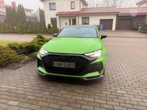 Green Audi RS3 2025 in Vilnius, with an engine capacity of 2.48 L and mileage of 4 thousand km for 72500 €, photo 2 on AUTOMOTO.COM.LV