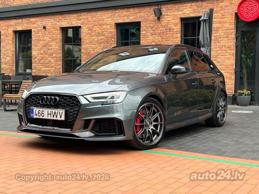 Grey Audi RS3 2018 in Tallinn, with an engine capacity of 2.50 L and mileage of 144 thousand km for 31900 €, photo 1 on AUTOMOTO.COM.LV