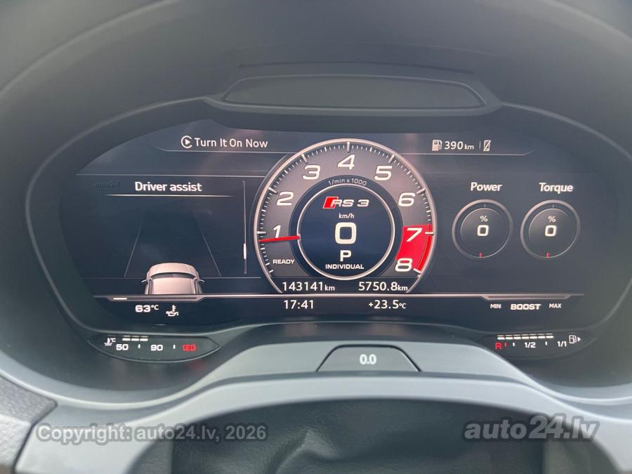 Grey Audi RS3 2018 in Tallinn, with an engine capacity of 2.50 L and mileage of 144 thousand km for 31900 €, photo 14 on AUTOMOTO.COM.LV