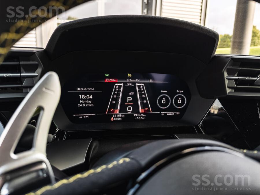 Yellow Audi RS3 2022 in Riga, with an engine capacity of 2.50 L and mileage of 61 thousand km for 41900 €, photo 25 on AUTOMOTO.COM.LV