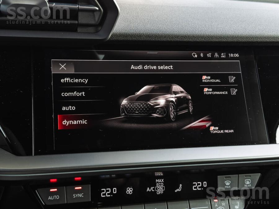 Yellow Audi RS3 2022 in Riga, with an engine capacity of 2.50 L and mileage of 61 thousand km for 41900 €, photo 27 on AUTOMOTO.COM.LV