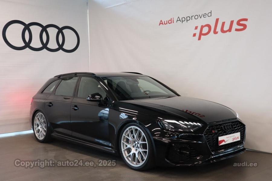 Black Audi RS4 2023 in Tallinn, with an engine capacity of 2.90 L and mileage of 47 thousand km for 96900 €, photo 1 on AUTOMOTO.COM.LV