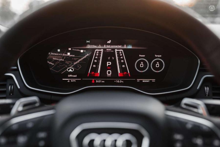 Black Audi RS5 2024 in Siauliai, with an engine capacity of 2.89 L and mileage of 25 thousand km for 60999 €, photo 24 on AUTOMOTO.COM.LV