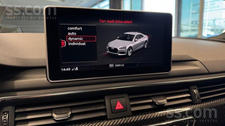 Grey Audi RS5 2017 in Riga, with an engine capacity of 2.90 L and mileage of 57 thousand km for 49000 €, photo 18 on AUTOMOTO.COM.LV