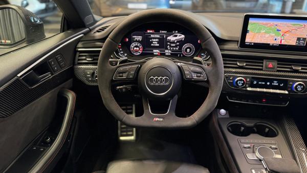 Grey Audi RS5 2017 in Riga, with an engine capacity of 2.90 L and mileage of 57 thousand km for 49000 €, photo 10 on AUTOMOTO.COM.LV