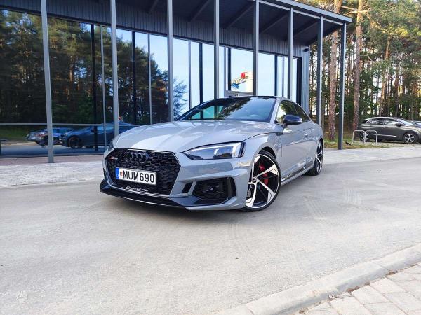 Grey Audi RS5 2018 in Kaunas, with an engine capacity of 2.89 L and mileage of 73 thousand km for 43500 €, photo 1 on AUTOMOTO.COM.LV