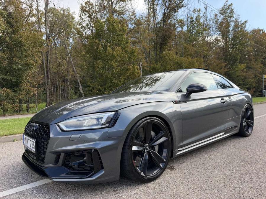 Grey Audi RS5 2018 in Kaunas, with an engine capacity of 2.89 L and mileage of 79 thousand km for 35500 €, photo 8 on AUTOMOTO.COM.LV