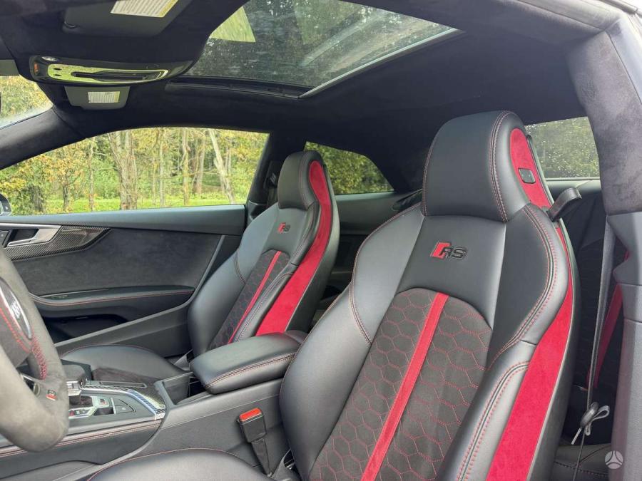 Grey Audi RS5 2018 in Kaunas, with an engine capacity of 2.89 L and mileage of 79 thousand km for 35500 €, photo 25 on AUTOMOTO.COM.LV