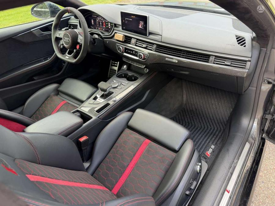Grey Audi RS5 2018 in Kaunas, with an engine capacity of 2.89 L and mileage of 79 thousand km for 35500 €, photo 29 on AUTOMOTO.COM.LV