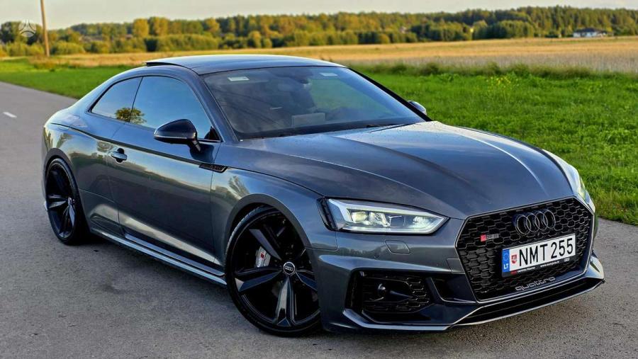 Pelēks Audi RS5 2018 Šauļi, ar dzinēja tilpumu 2.89 L un nobraukumu 81 tūkst. km par 38800 €, foto 5 vietnē AUTOMOTO.COM.LV