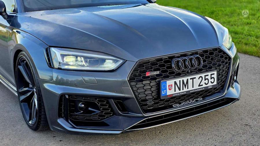 Pelēks Audi RS5 2018 Šauļi, ar dzinēja tilpumu 2.89 L un nobraukumu 81 tūkst. km par 38800 €, foto 8 vietnē AUTOMOTO.COM.LV