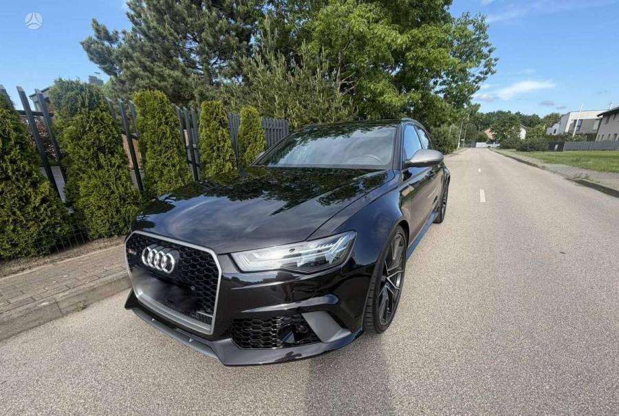 Black Audi RS6 2016 in Kaunas, with an engine capacity of 3.99 L and mileage of 210 thousand km for 42500 €, photo 4 on AUTOMOTO.COM.LV