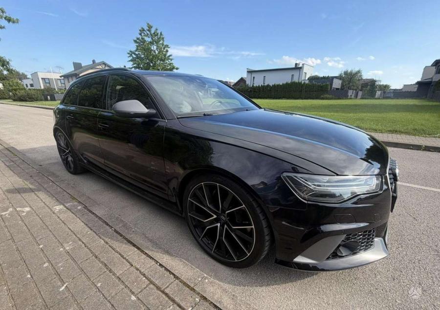 Black Audi RS6 2016 in Kaunas, with an engine capacity of 3.99 L and mileage of 210 thousand km for 42500 €, photo 9 on AUTOMOTO.COM.LV