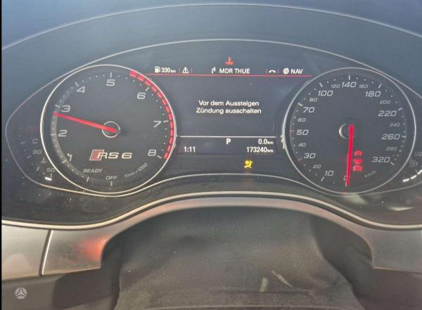 Melns Audi RS6 2017 Klaipėda, ar dzinēja tilpumu 3.99 L un nobraukumu 173 tūkst. km par 14600 €, foto 7 vietnē AUTOMOTO.COM.LV