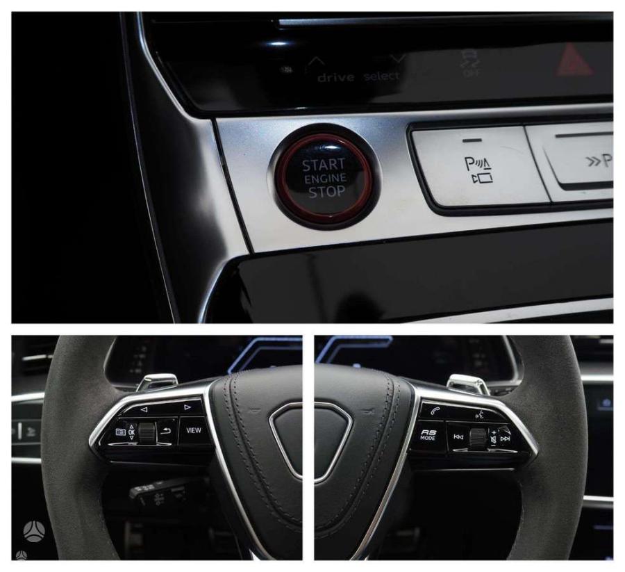 Black Audi RS6 2021 in Vilnius, with an engine capacity of 4.00 L and mileage of 104 thousand km for 75000 €, photo 16 on AUTOMOTO.COM.LV