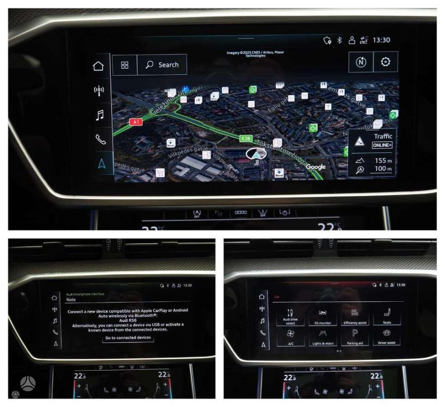 Black Audi RS6 2021 in Vilnius, with an engine capacity of 4.00 L and mileage of 104 thousand km for 75000 €, photo 24 on AUTOMOTO.COM.LV