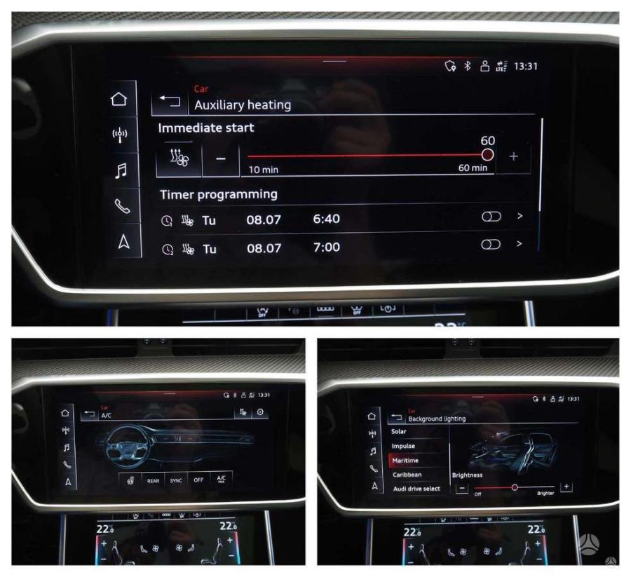 Black Audi RS6 2021 in Vilnius, with an engine capacity of 4.00 L and mileage of 104 thousand km for 75000 €, photo 27 on AUTOMOTO.COM.LV