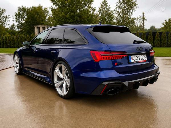 Blue Audi RS6 2021 in Panevezys, with an engine capacity of 4.00 L and mileage of 80 thousand km for 82000 €, photo 5 on AUTOMOTO.COM.LV