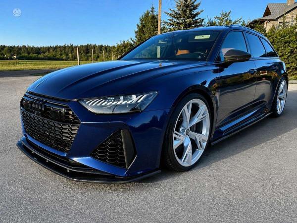 Blue Audi RS6 2021 in Panevezys, with an engine capacity of 4.00 L and mileage of 80 thousand km for 82000 €, photo 6 on AUTOMOTO.COM.LV