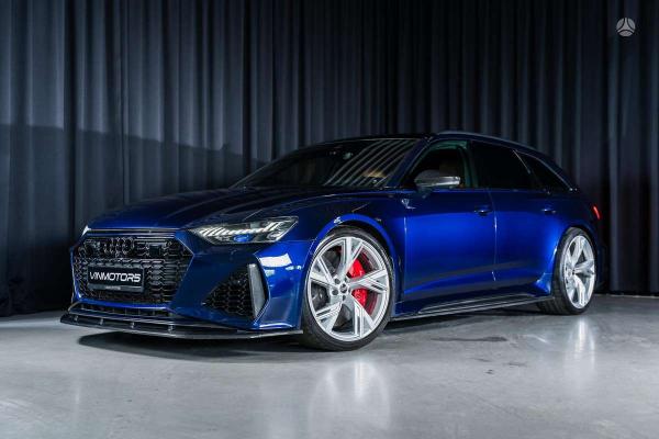Blue Audi RS6 2021 in Vilnius, with an engine capacity of 4.00 L and mileage of 85 thousand km for 74999 €, photo 1 on AUTOMOTO.COM.LV