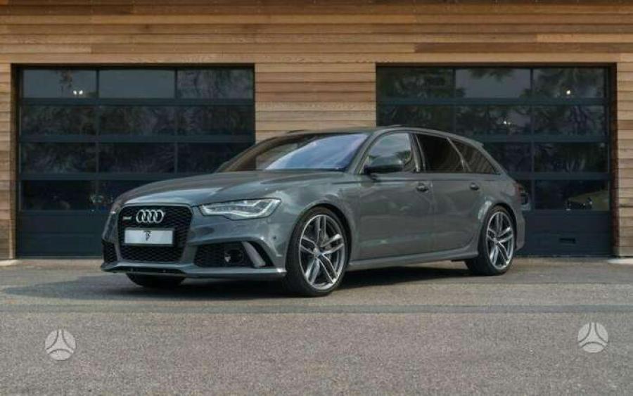 Grey Audi RS6 2014 in Vilnius, with an engine capacity of 4.00 L and mileage of 125 thousand km for 55000 €, photo 1 on AUTOMOTO.COM.LV