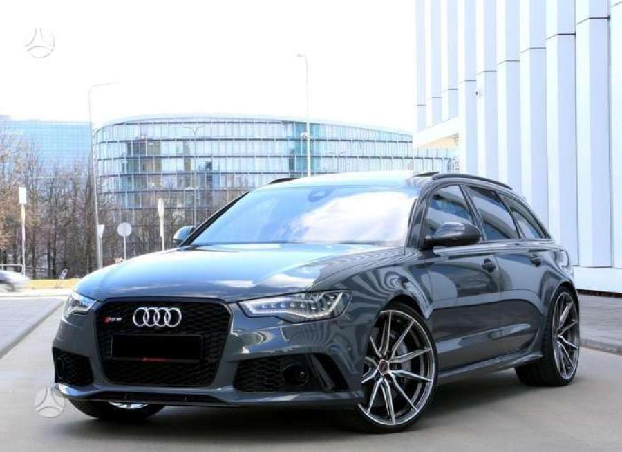 Pelēks Audi RS6 2014 Viļņa, ar dzinēja tilpumu 4.00 L un nobraukumu 125 tūkst. km par 55000 €, foto 5 vietnē AUTOMOTO.COM.LV