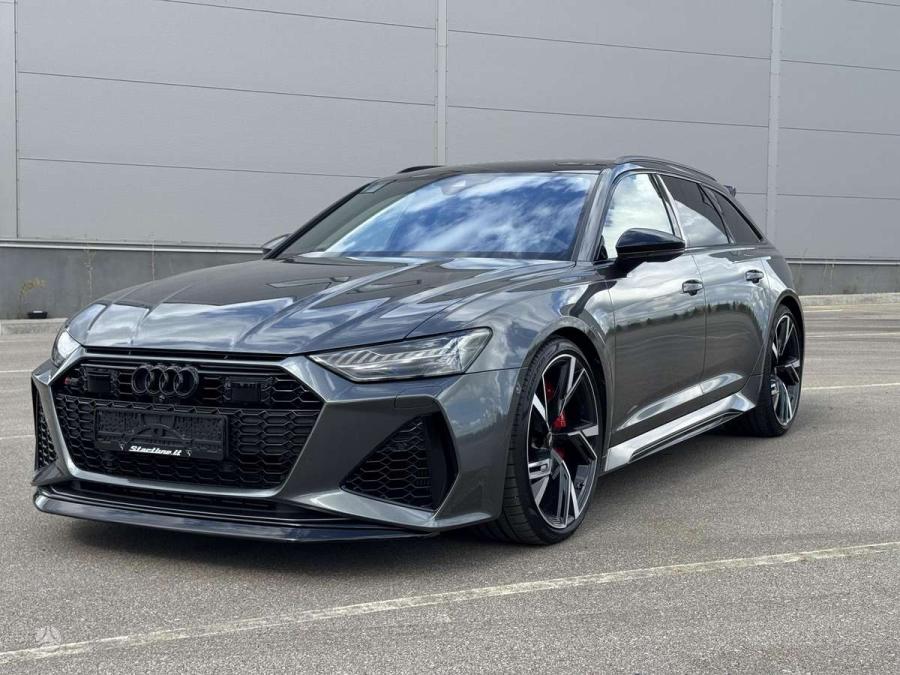 Pelēks Audi RS6 2019 Viļņa, ar dzinēja tilpumu 4.00 L un nobraukumu 90 tūkst. km par 68000 €, foto 4 vietnē AUTOMOTO.COM.LV