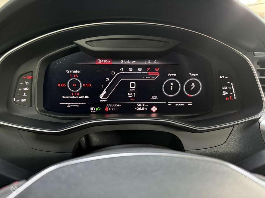Pelēks Audi RS6 2020 Viļņa, ar dzinēja tilpumu 4.00 L un nobraukumu 90 tūkst. km par 68000 €, foto 27 vietnē AUTOMOTO.COM.LV