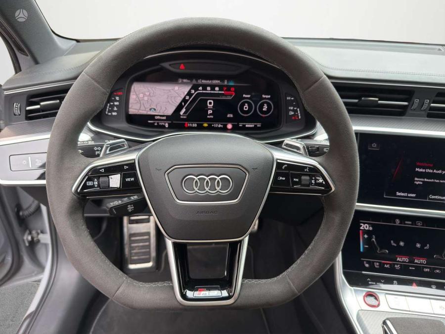 Pelēks Audi RS6 2021 Viļņa, ar dzinēja tilpumu 4.00 L un nobraukumu 76 tūkst. km par 87900 €, foto 11 vietnē AUTOMOTO.COM.LV