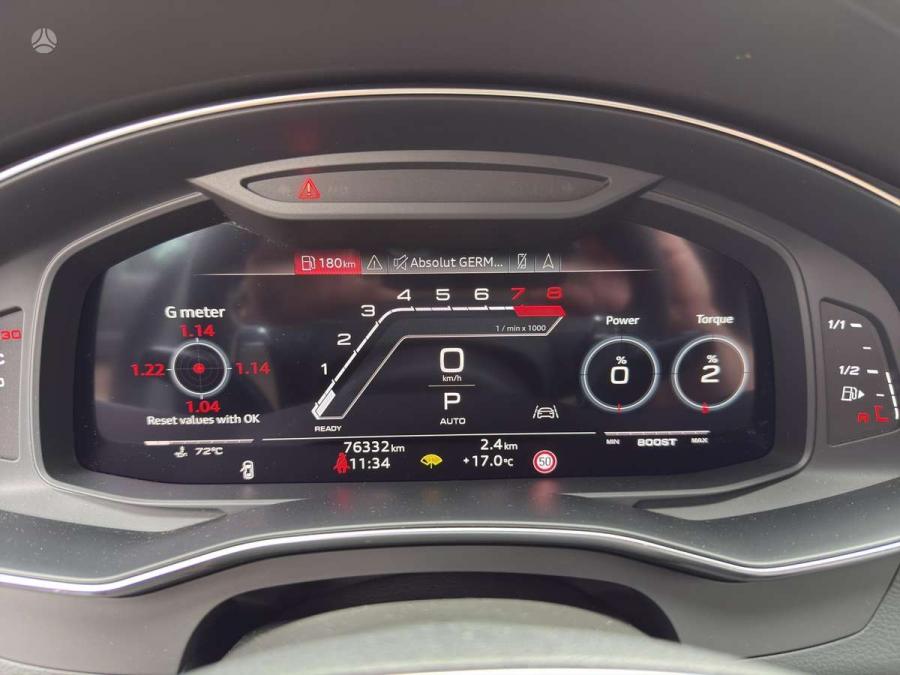 Pelēks Audi RS6 2021 Viļņa, ar dzinēja tilpumu 4.00 L un nobraukumu 76 tūkst. km par 87900 €, foto 12 vietnē AUTOMOTO.COM.LV