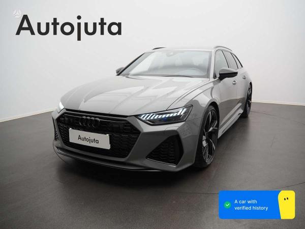 Grey Audi RS6 2023 in Vilnius, with an engine capacity of 4.00 L and mileage of 33 thousand km for 97000 €, photo 1 on AUTOMOTO.COM.LV