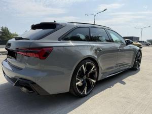 Grey Audi RS6 2023 in Vilnius, with an engine capacity of 4.00 L and mileage of 36 thousand km for 92900 €, photo 5 on AUTOMOTO.COM.LV