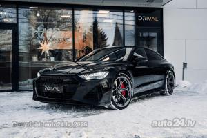 Black Audi RS7 2023 in Tallinn, with an engine capacity of 4.00 L and mileage of 65 thousand km for 98900 €, photo 2 on AUTOMOTO.COM.LV