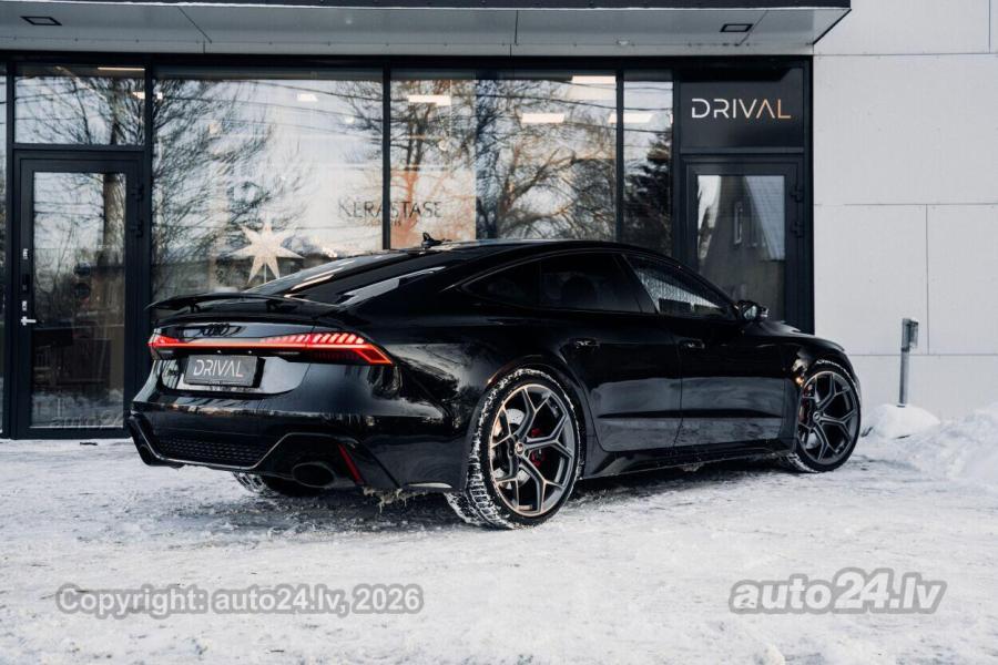 Black Audi RS7 2023 in Tallinn, with an engine capacity of 4.00 L and mileage of 65 thousand km for 98900 €, photo 5 on AUTOMOTO.COM.LV
